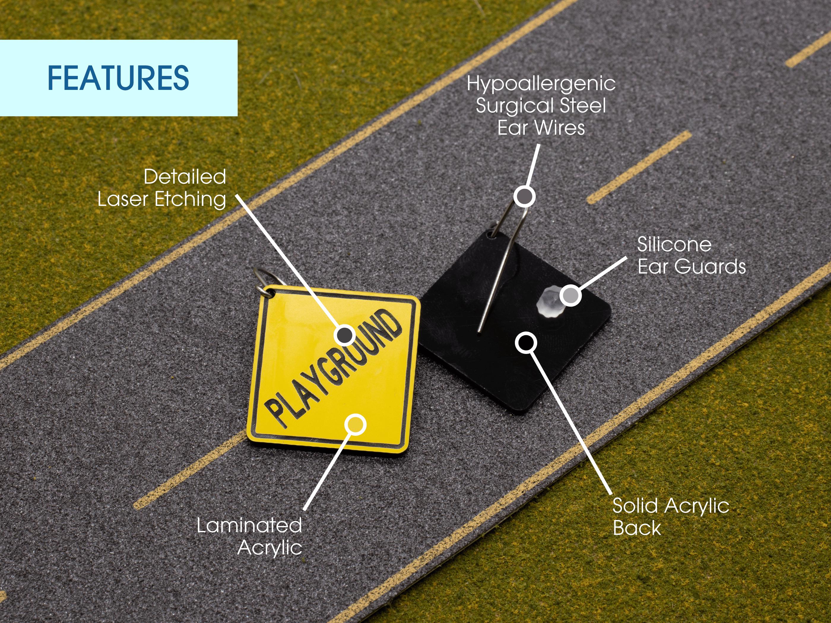 Playground Road Sign Earrings: Children Playground Gift for Teacher ...