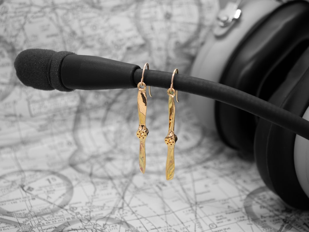 Vintage Propeller Earrings: 3D Printed Metal Aviation Jewelry for ...