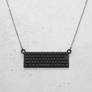 Computer Keyboard Necklace, 3D Printed Black Nylon Tech Gift - Etsy