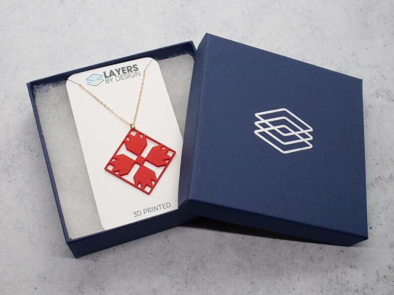 Bear's Paw Quilt Block Pendant 3D Printed Nylon Jewelry | Etsy