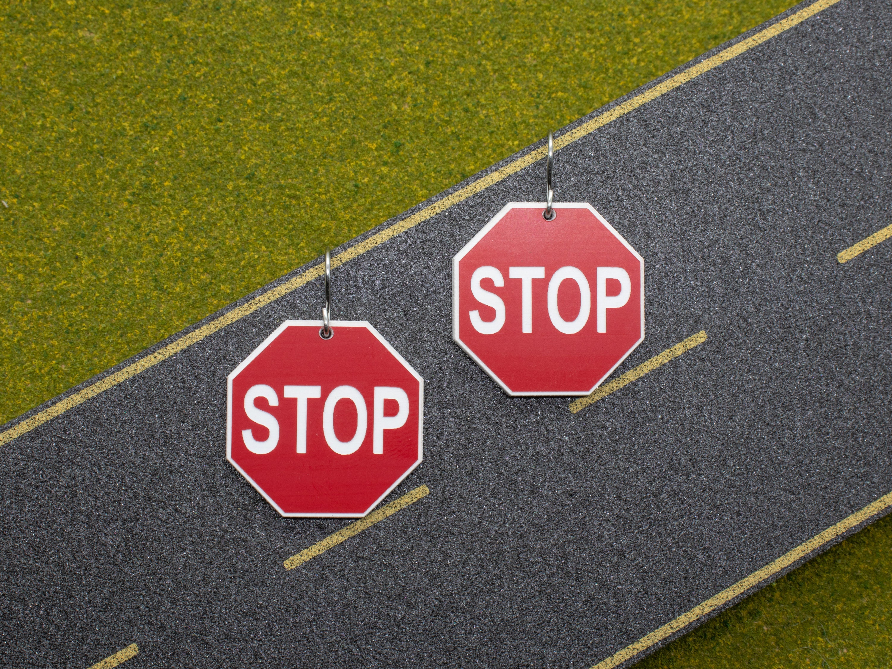 Stop Sign Earrings: Road Sign Laser-cut & Laser-etched Acrylic - Etsy