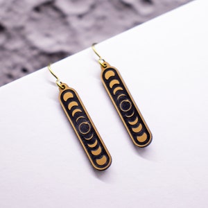 Solar Eclipse Earrings, Solar Eclipse Phases, Timeline of Solar Eclipse, Gold Space Jewelry ...