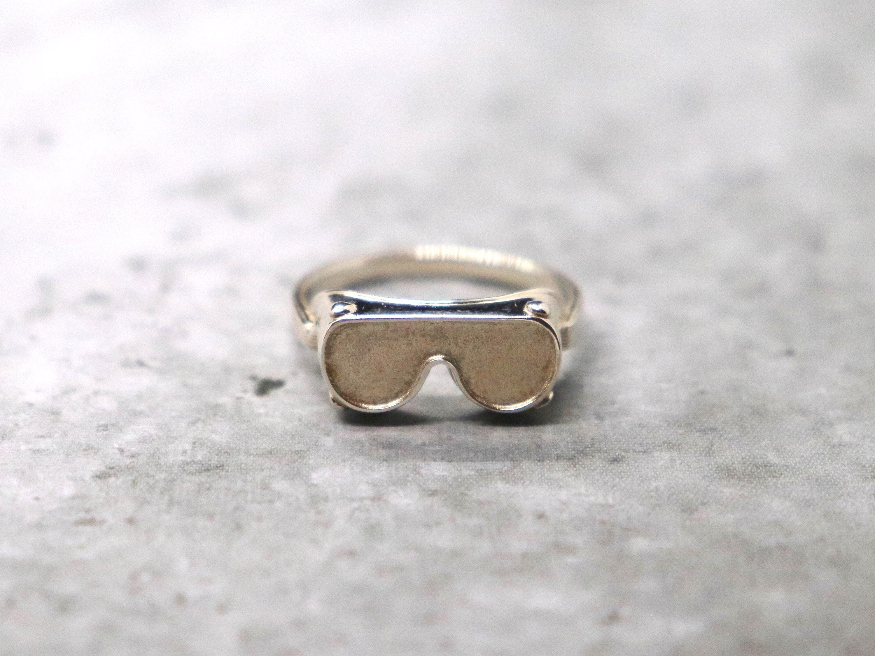 Safety Goggle Ring: 3D Printed Sterling Silver Scientist Gift, MADE TO ...