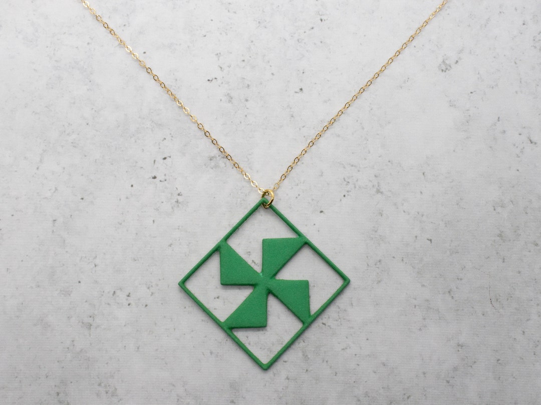 Turnstile Quilt Block Pendant: 3D Printed Jewelry - Etsy