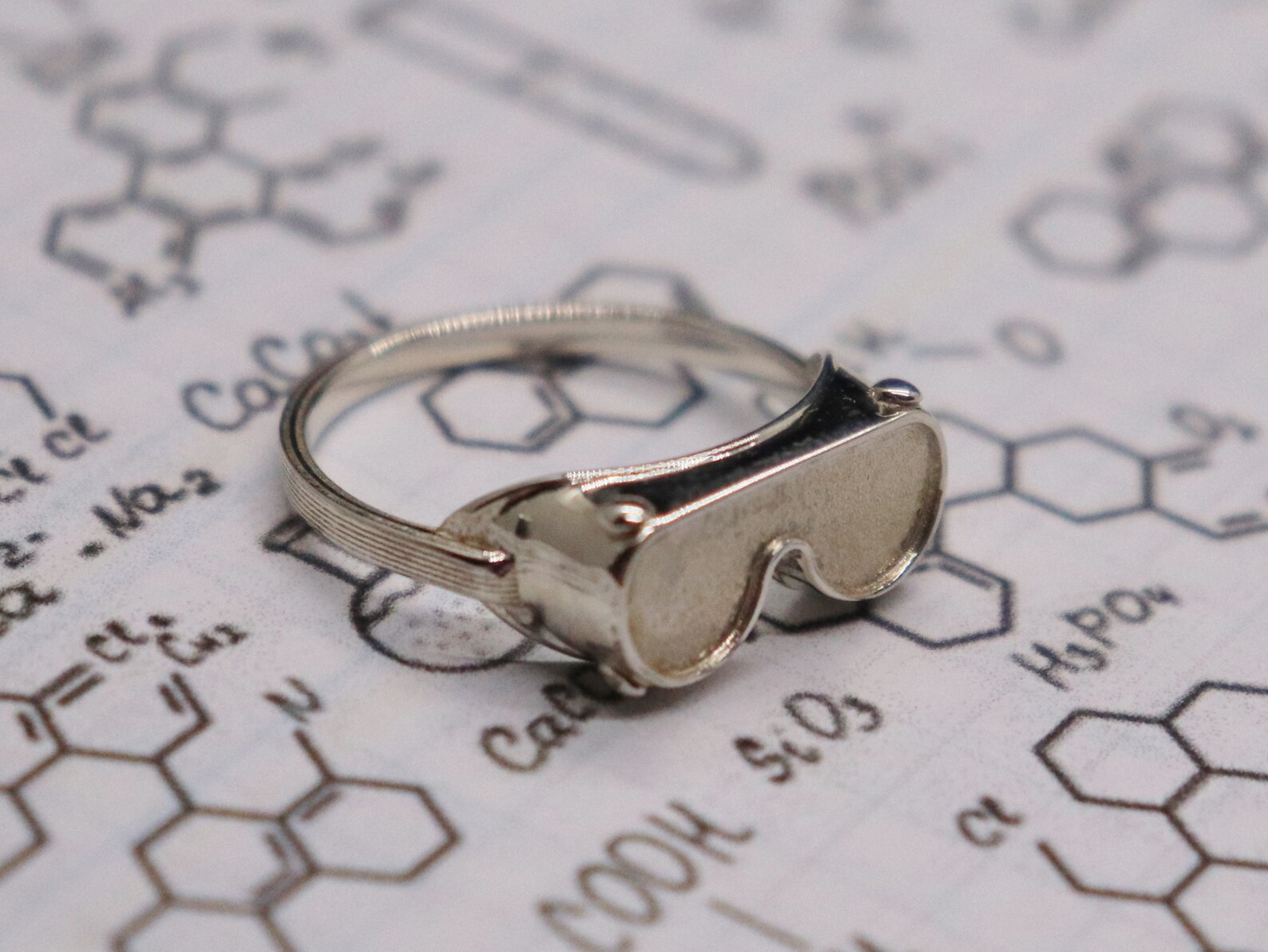 Safety Goggle Ring 3D Printed Sterling Silver Scientist Gift | Etsy