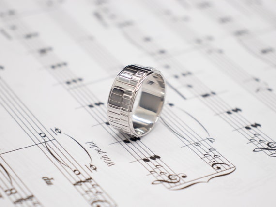 Piano Keyboard Ring 3D Printed Metal Made to Order | Etsy