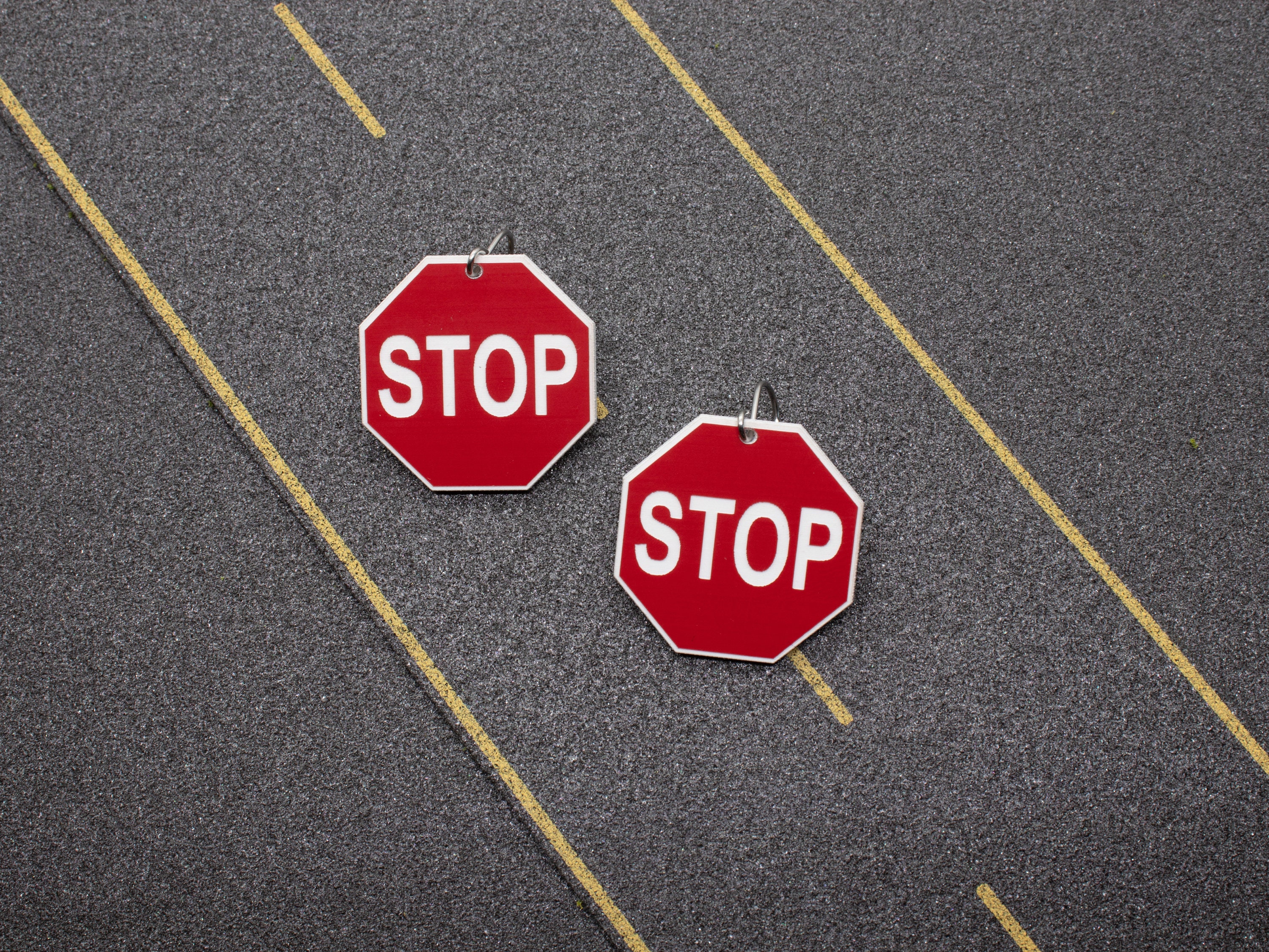 Stop Sign Earrings: Road Sign Laser-cut & Laser-etched Acrylic - Etsy