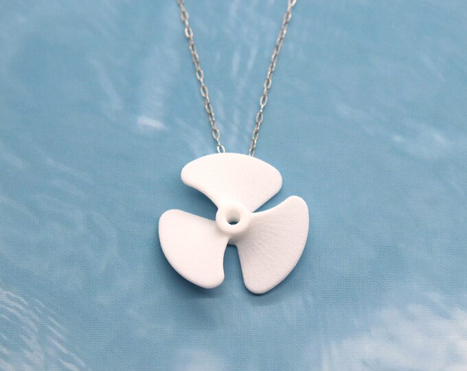 Boat Prop Pendant, Nautical Necklace, 3D Printed White Nylon, Boat ...