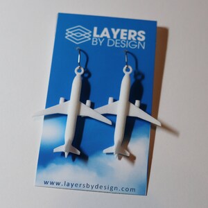 Commercial Airplane Earrings, 3D Printed Nylon Airbus Airliner Jewelry ...