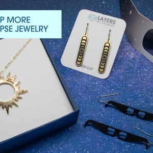 Solar Eclipse Earrings, Solar Eclipse Phases, Timeline of Solar Eclipse, Gold Space Jewelry ...