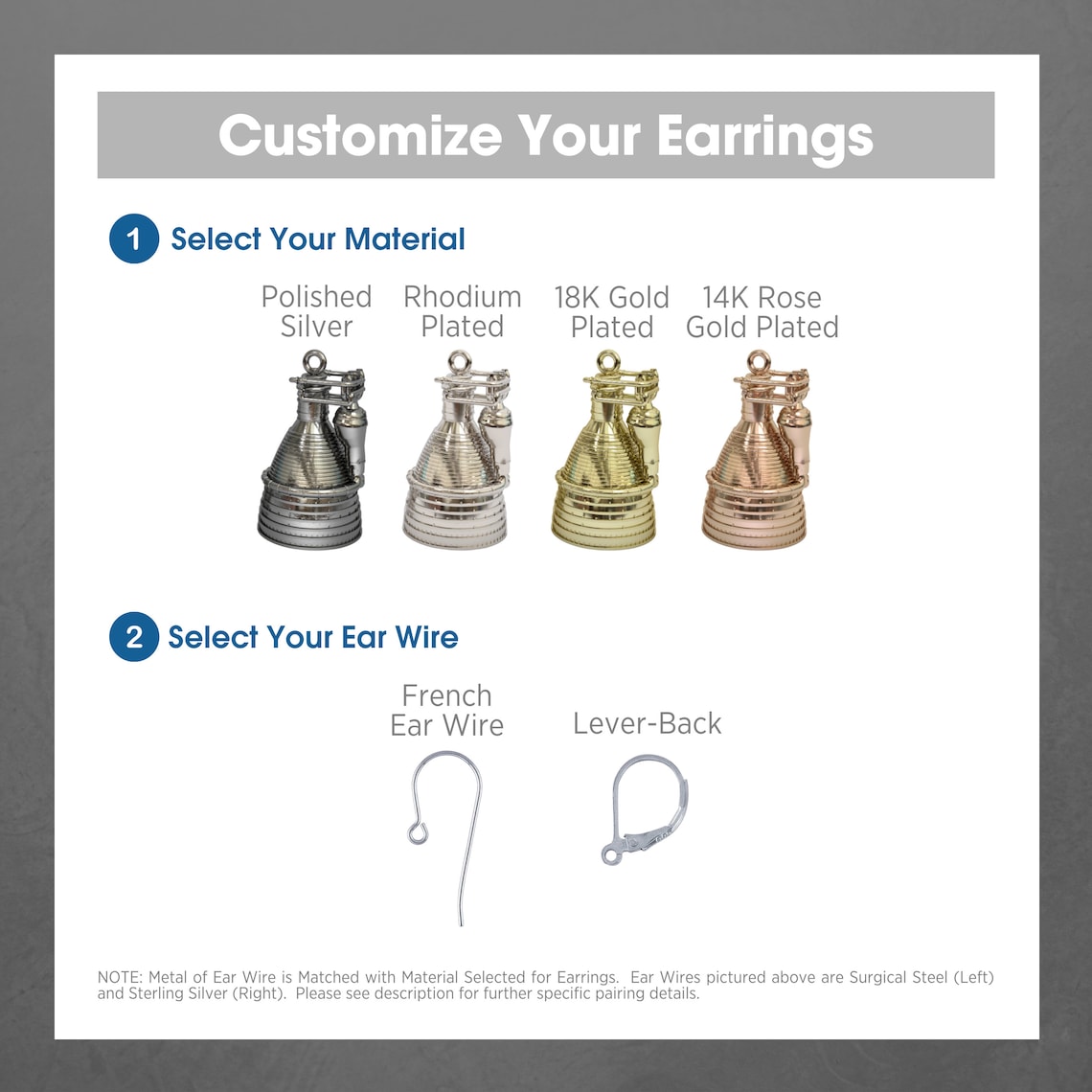 Rocket Engine Earrings 3D Printed Jewelry F-1 Saturn V | Etsy