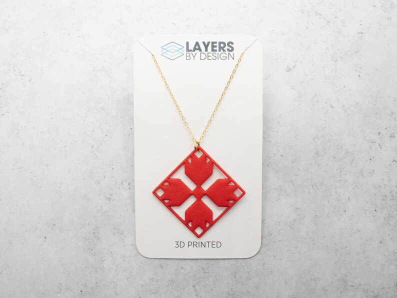 Bear's Paw Quilt Block Pendant 3D Printed Nylon Jewelry | Etsy