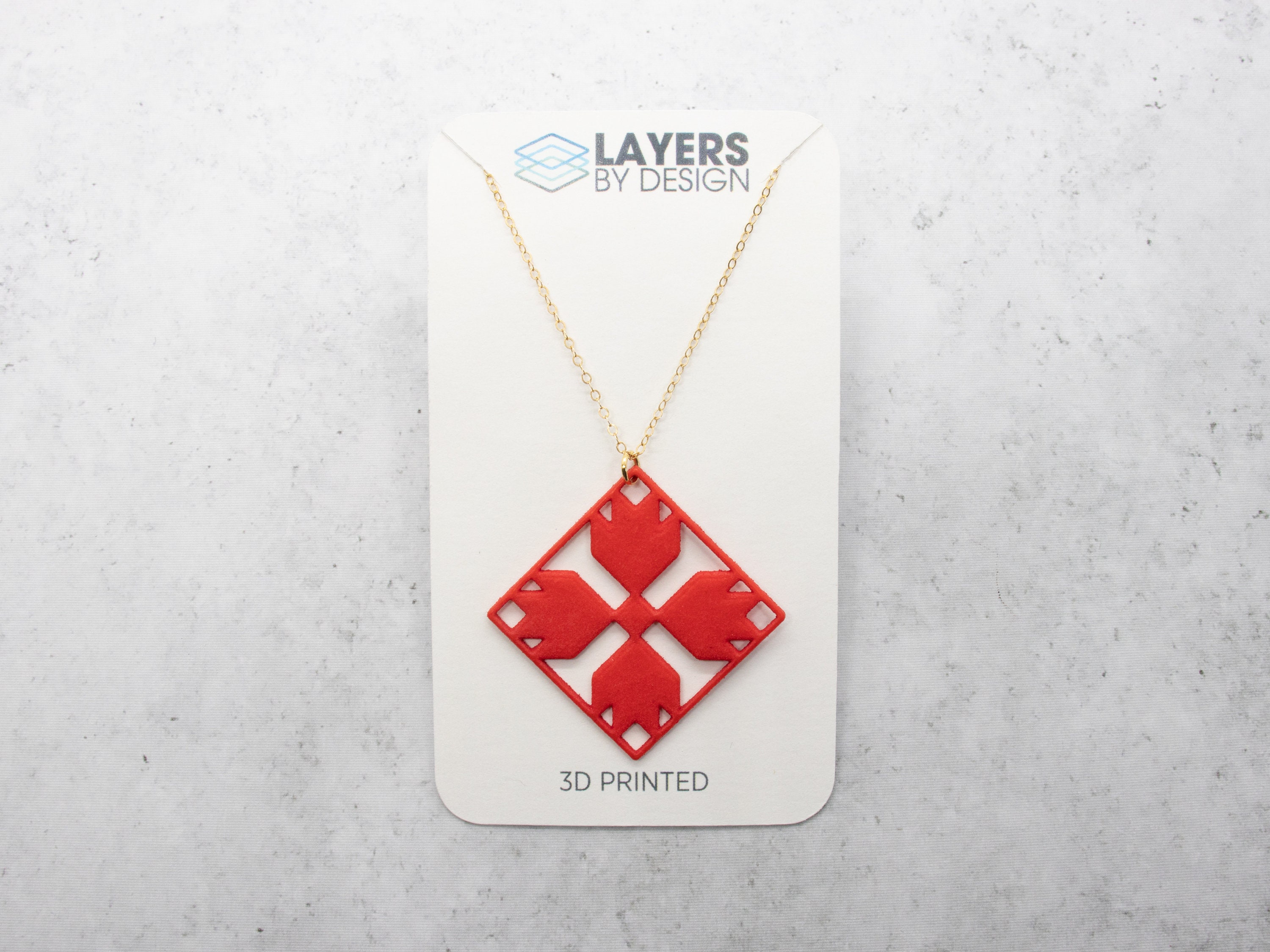 Bear's Paw Quilt Block Pendant: 3D Printed Nylon Jewelry - Etsy