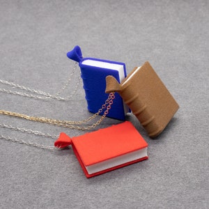 Book Pendant, 3D Printed Nylon Necklace - Etsy
