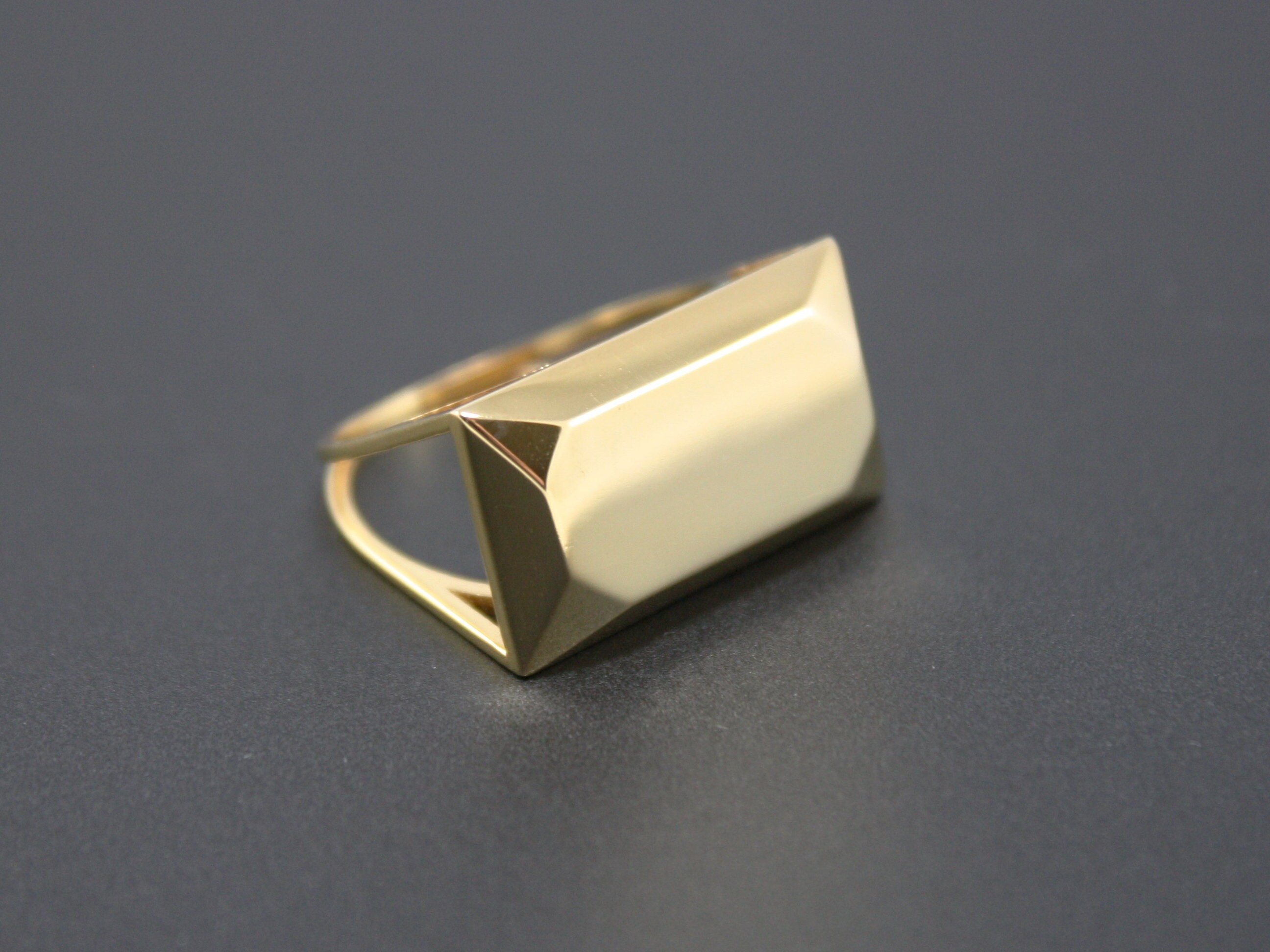 Emerald Solid Top Ring 3D Printed Cast Metal MADE TO ORDER | Etsy