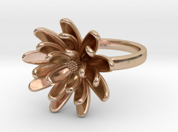 Daisy Flower Ring: 3D Printed Floral Jewelry, MADE TO ORDER - Etsy