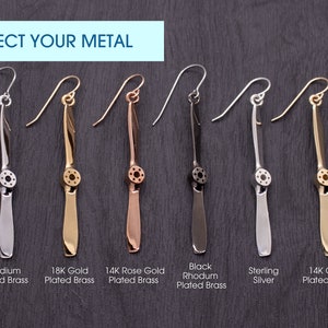 Vintage Propeller Earrings: 3D Printed Metal Aviation Jewelry for ...