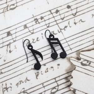 Music Note Earrings: 3D Printed Eighth Note and Sixteenth Note ...