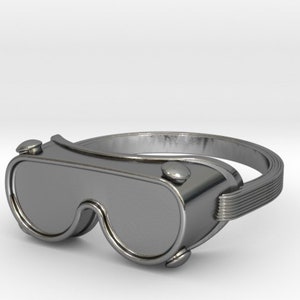 Safety Goggle Ring, 3D Printed Sterling Silver Scientist Gift, MADE TO ...