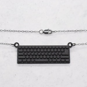 Computer Keyboard Necklace, 3D Printed Black Nylon Tech Gift - Etsy