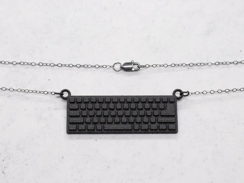 Computer Keyboard Necklace 3D Printed Black Nylon Tech Gift | Etsy