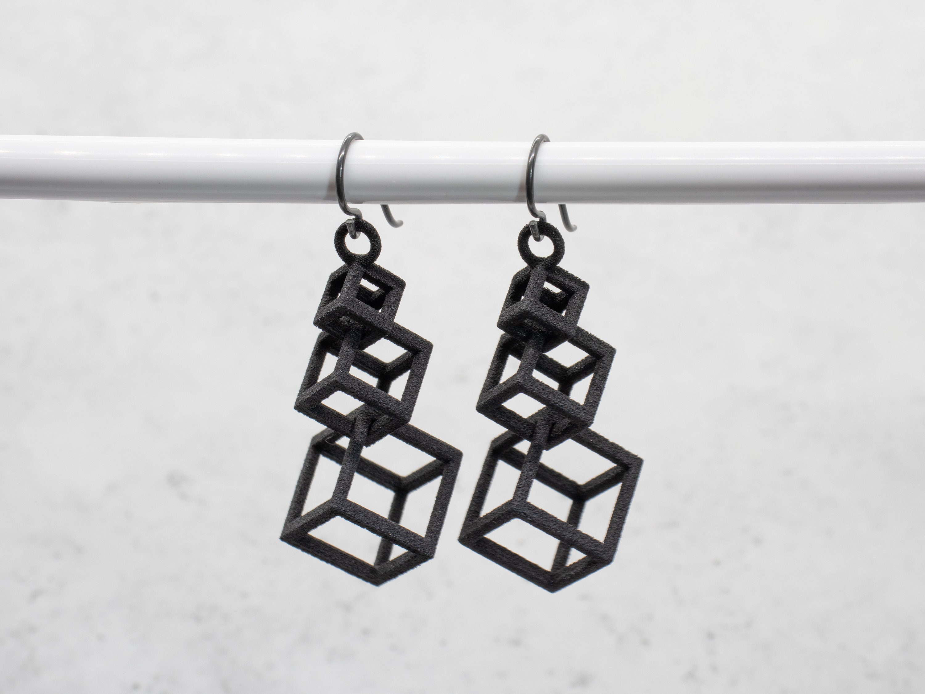 Cubic Cube Earrings 3D Printed Nylon Geometric Jewelry | Etsy