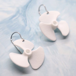 Boat Prop Earrings 3D Printed White Nylon Ship Propellers - Etsy