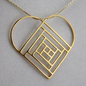 Log Cabin Quilt Block Heart Pendant: 3D Printed Cast Metal & MADE TO ...