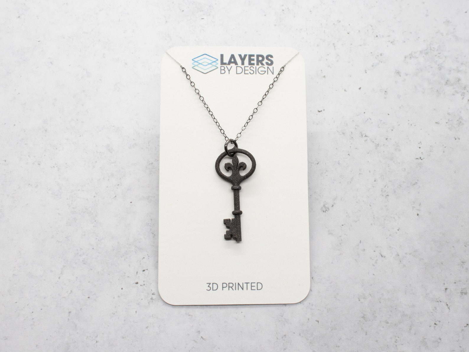 Kappa Key Pendant 3D Printed Black Steel & Sterling Silver | Etsy