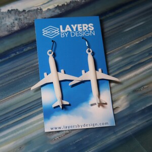 Commercial Airplane Earrings, 3D Printed Nylon Airbus Airliner Jewelry ...