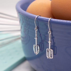 Mixer Beater Earrings, 3D Printed Metal Baker's Jewelry, Gift for Baker ...