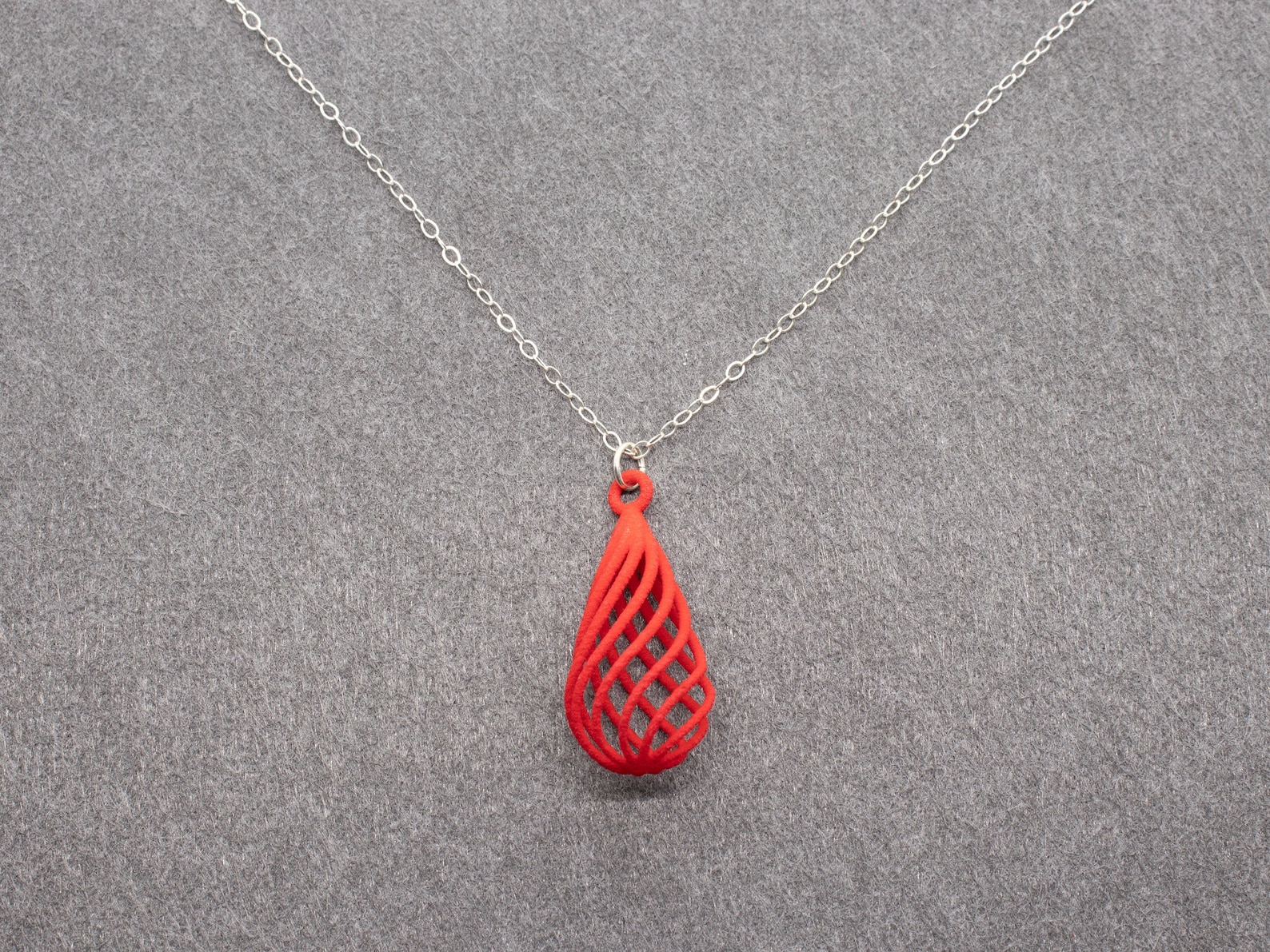 Tapered Swirl Teardrop Pendant: 3D Printed Nylon - Etsy
