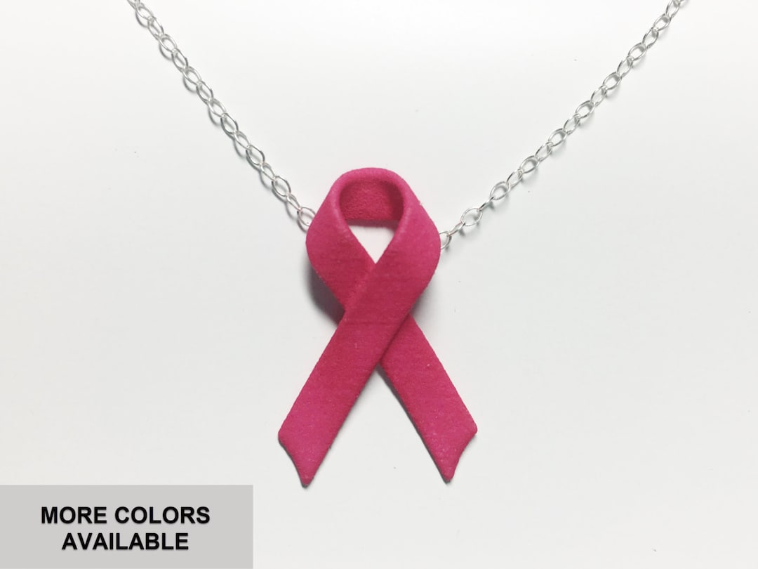 3D Awareness Ribbon Pendant, 3D Printed in Multiple Colors for ...