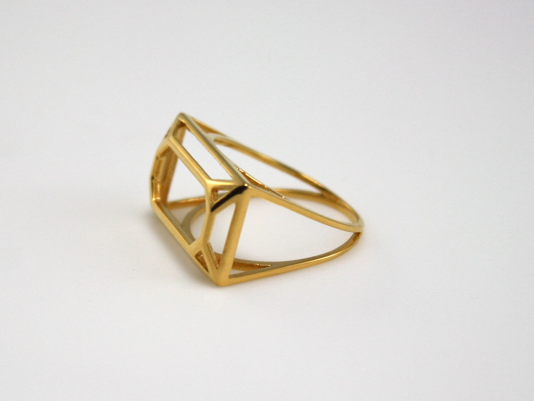 Emerald Solid Top Ring: 3D Printed Cast Metal, MADE TO ORDER - Etsy