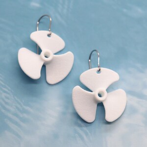 Boat Prop Earrings 3D Printed White Nylon Ship Propellers - Etsy