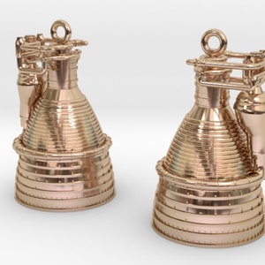 Rocket Engine Earrings, 3D Printed Jewelry, F-1 Saturn V Rocket Engines ...