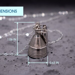 Rocket Engine Necklace, 3D Printed Jewelry, F-1 Saturn V Rocket Engine ...