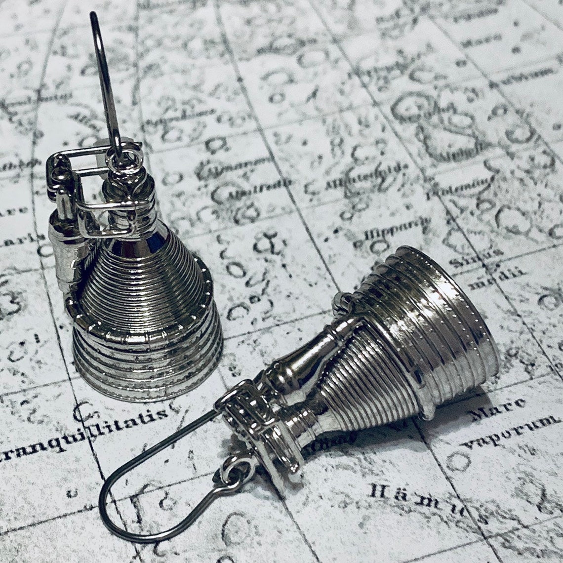 Rocket Engine Earrings 3D Printed Jewelry F-1 Saturn V | Etsy