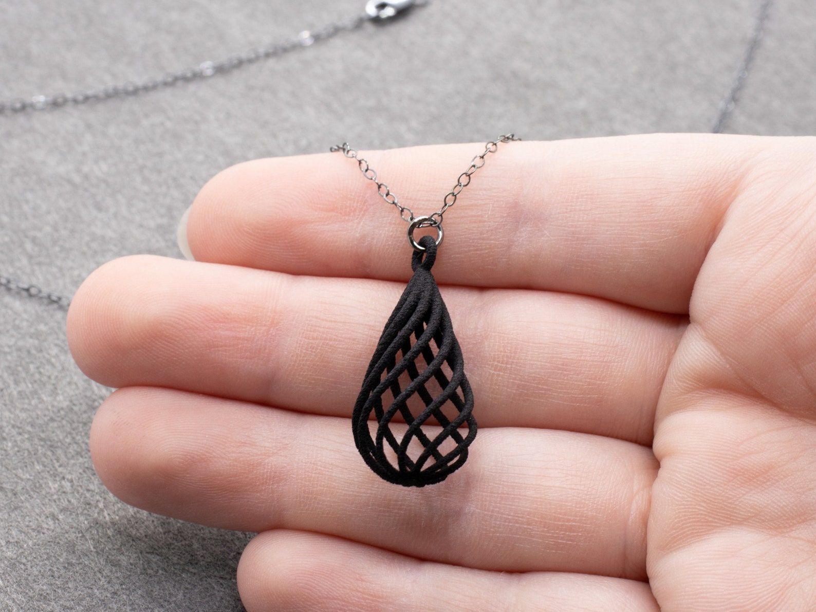 Tapered Swirl Teardrop Pendant 3D Printed Nylon | Etsy