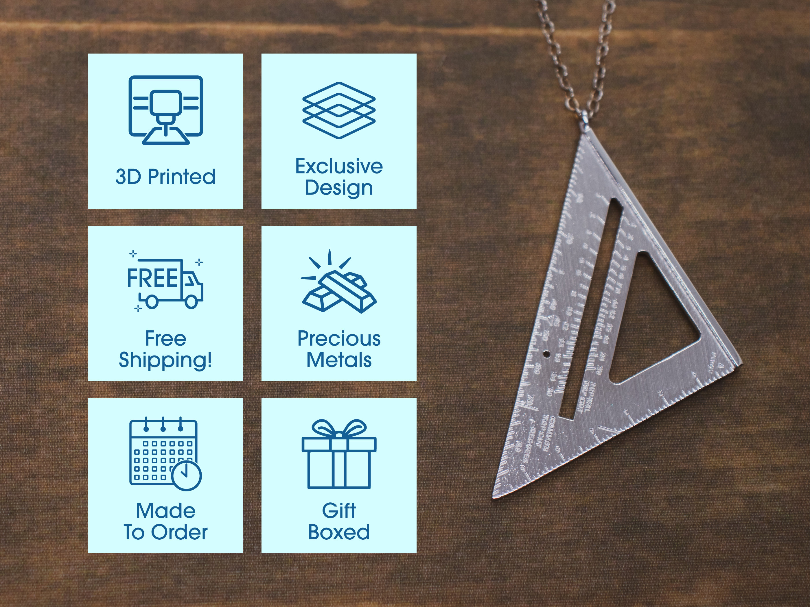 Carpenter Speed Square Pendant 3D Printed Construction - Etsy
