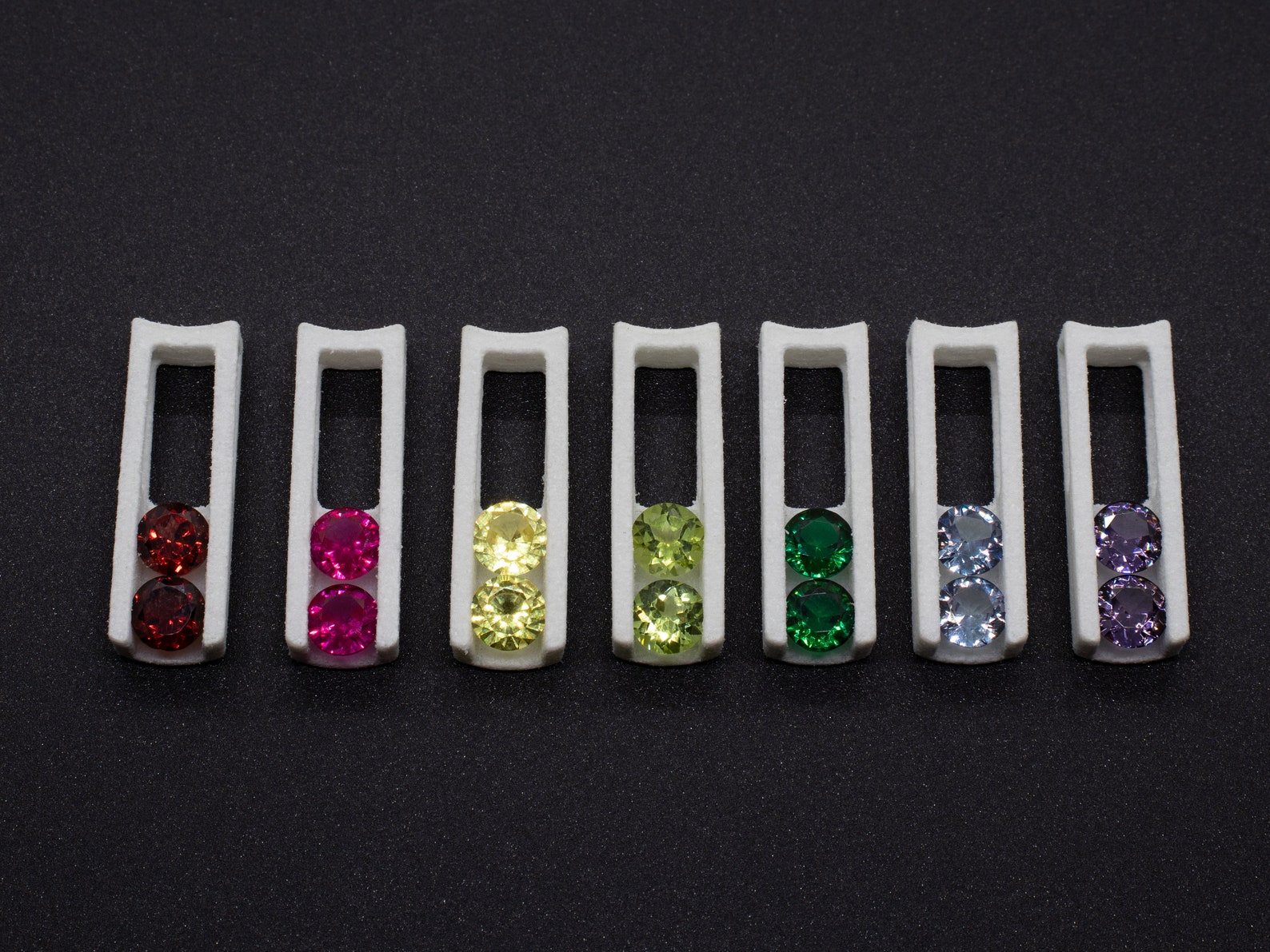 Double Gemstone Channel Pendant: 3D Printed White Nylon Birthstone ...