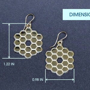 James Webb Space Telescope Mirror Earrings, 3D Printed, 18K Gold Plated ...