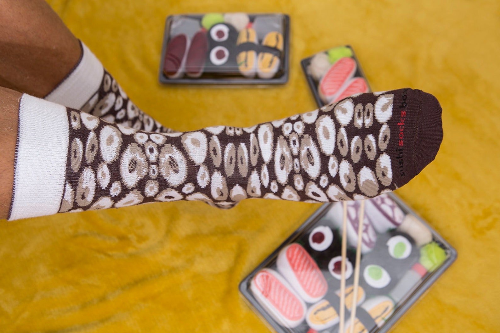 Sushi Socks Box 10 Pairs Salmon Tamago Butterfish Tuna Octopus Cucumber ...