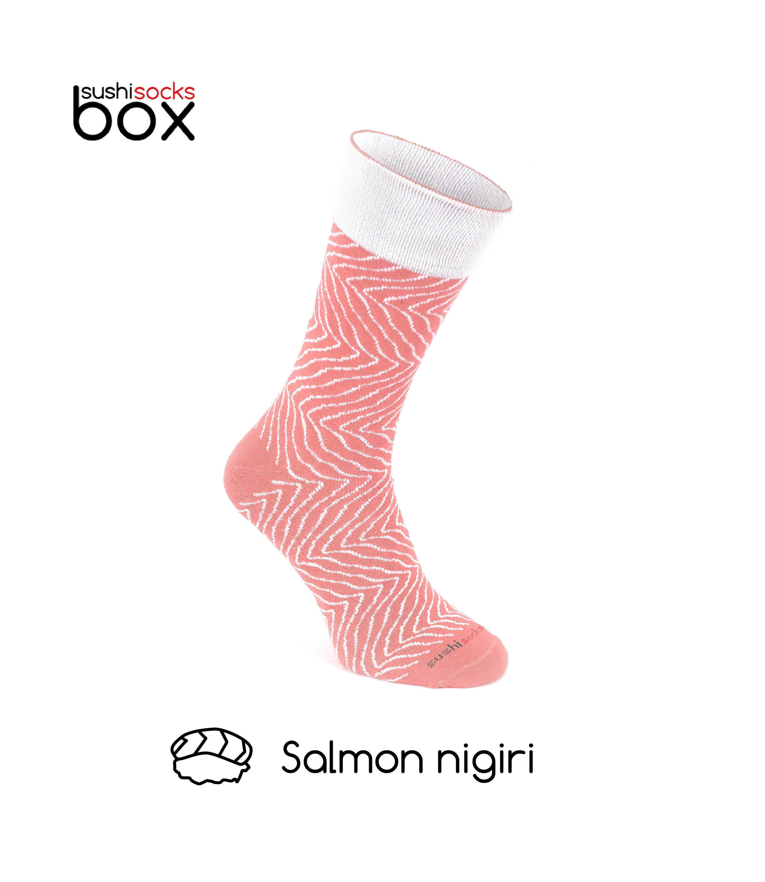 Sushi Socks Box 1 Pair Salmon Cool Gift Present Nice | Etsy