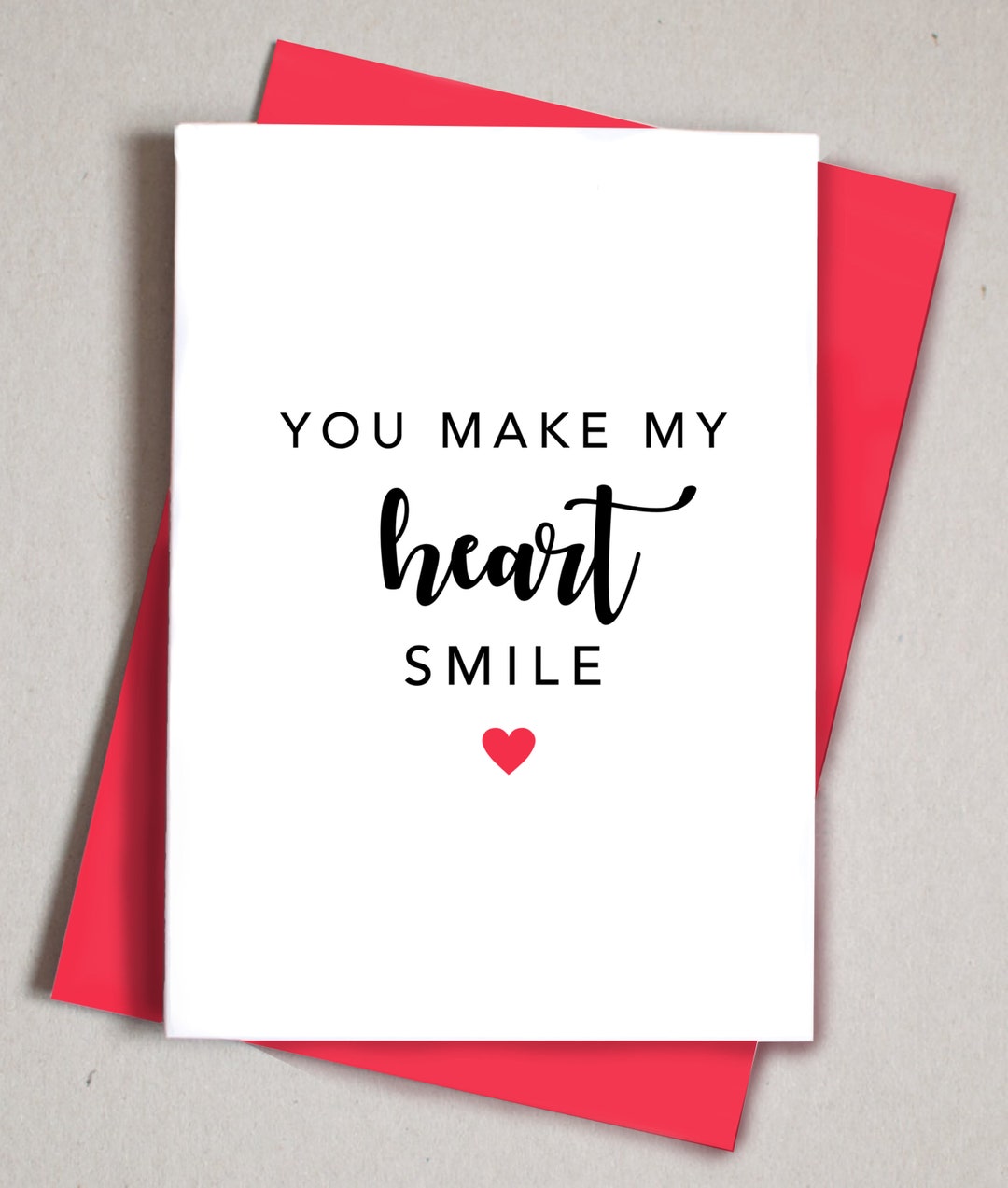 You Make My Heart Smile Valentines Day Card | Cute Valentines Card ...