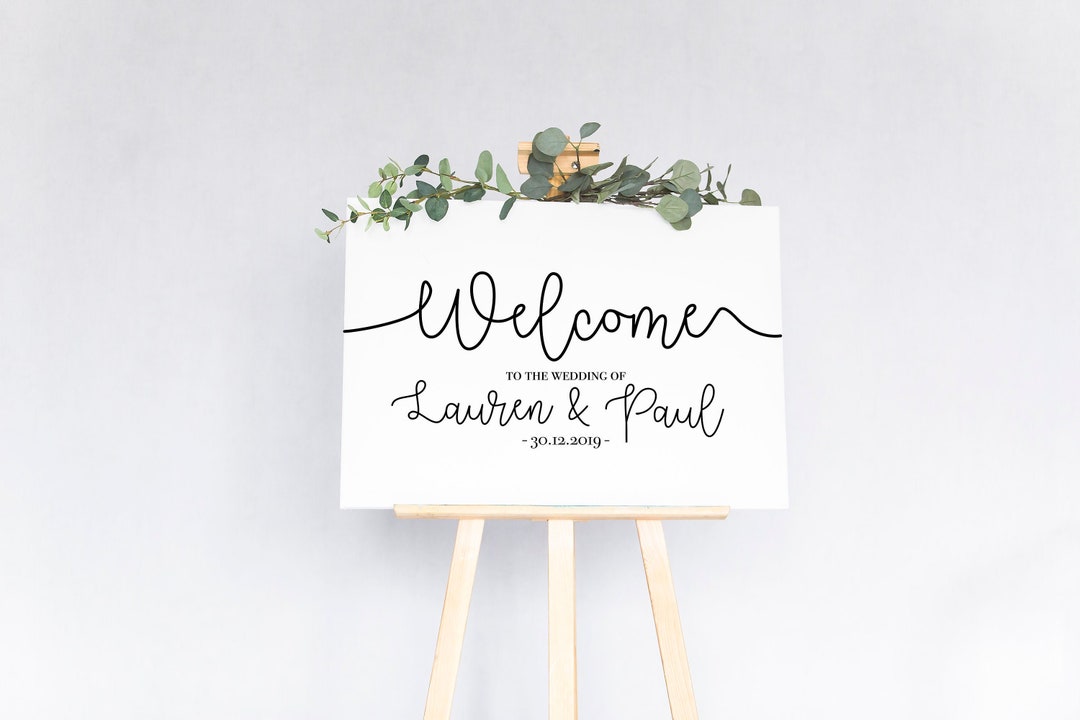 Bespoke Design Wedding Welcome Sign Any Colour, Font & Style Customised ...