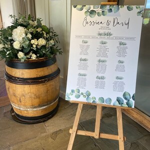 Eucalyptus Wedding Table Plan Custom Wedding Seating Chart - Etsy