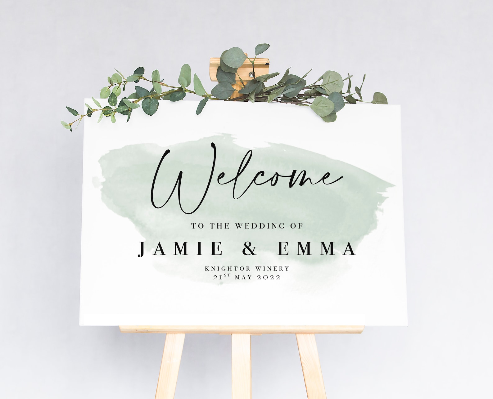 Wedding Welcome Board With Sage Green Colour Splash Rustic - Etsy