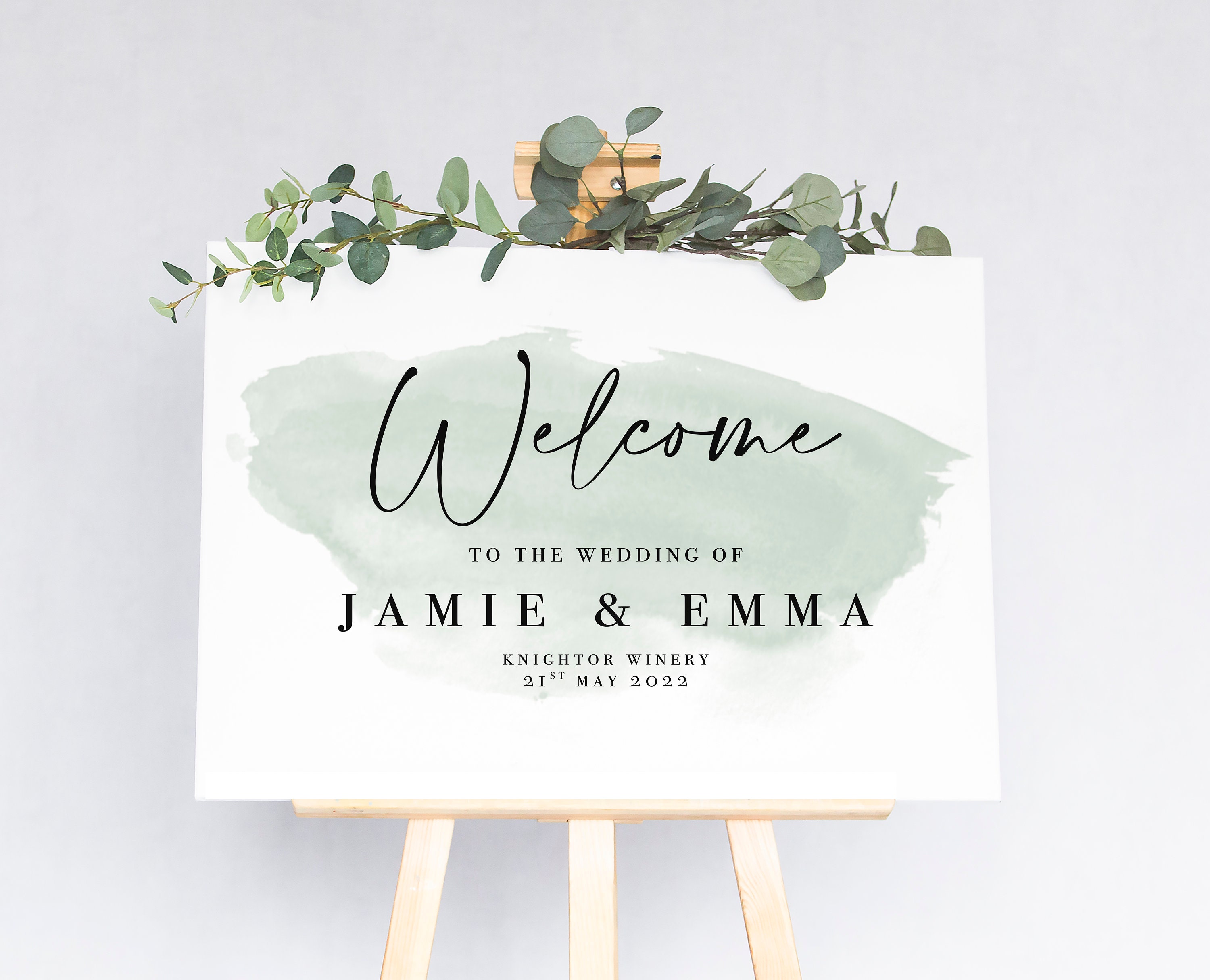 Wedding Welcome Board With Sage Green Colour Splash Rustic - Etsy UK