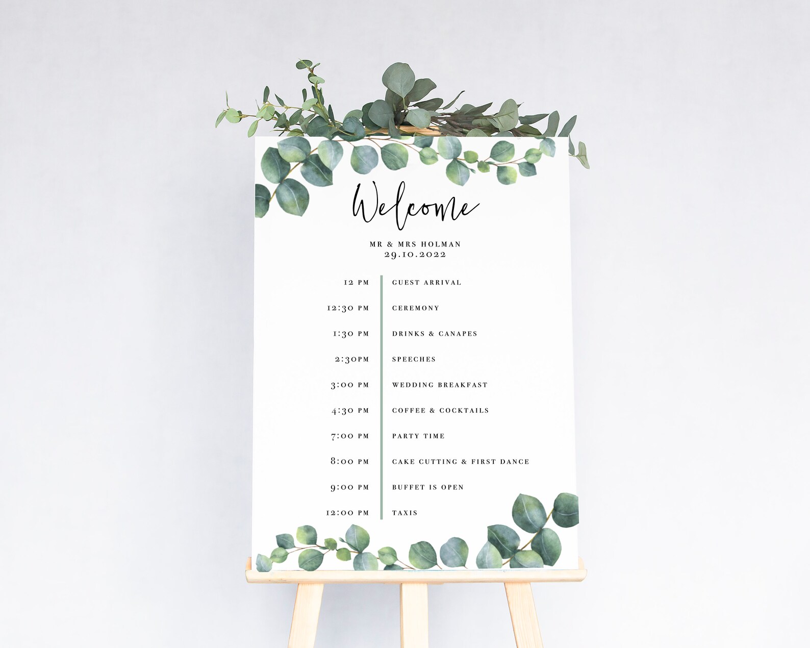 Order of the Day Sign Personalised Wedding Timeline Sign - Etsy UK